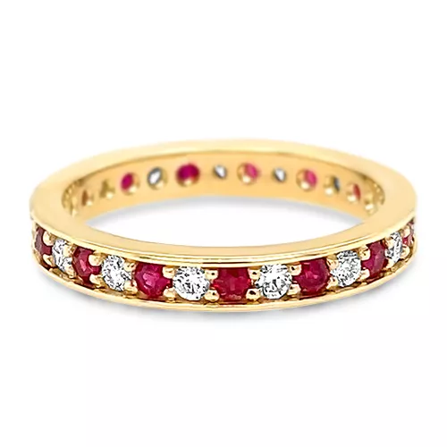 Channel Set Ruby & Diamond Band - Underwoods Jewelers