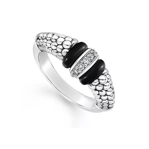 Ceramic & Caviar Diamond Ring - Underwoods Jewelers