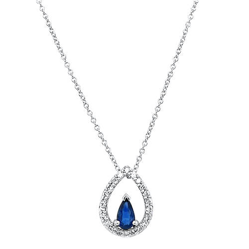 Diamond & Sapphire Flame Necklace - Underwoods Jewelers