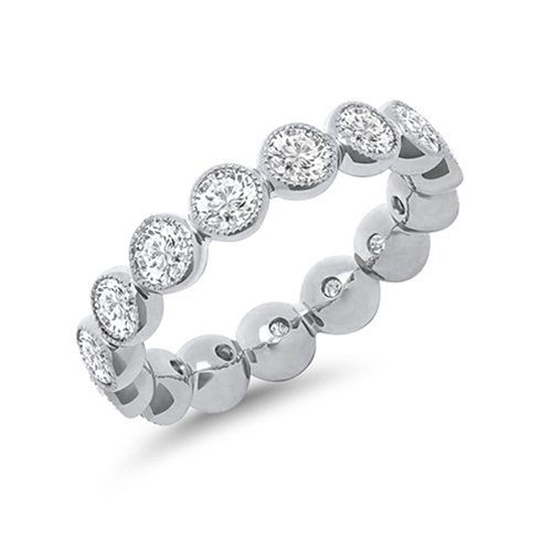 Platinum Bezel Set Diamond Eternity Band - Underwoods Jewelers