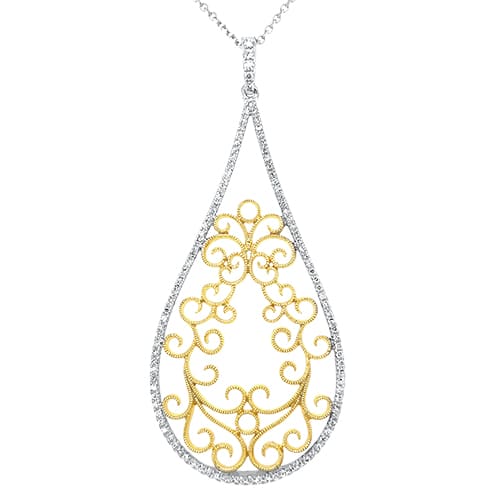Diamond Scroll Pendant - Underwoods Jewelers