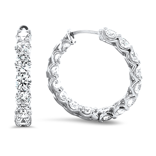 5.64ctw Diamond Inside Out Hoops - Underwoods Jewelers