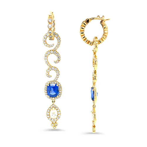 Diamond & Sapphire Swirl Earring Charms - Underwoods Jewelers