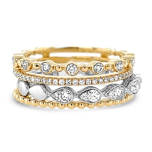 4-Row Two-Tone Diamond Band and Ring Jacket - Underwoods Jewelers