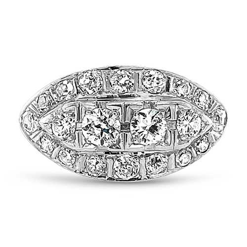 Estate Princess-Style Diamond Bead-Set Ring - Underwoods Jewelers