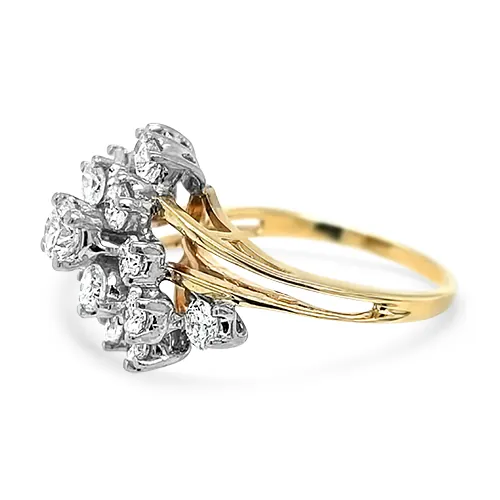 Estate Waterfall Cluster Diamond Ring - Underwoods Jewelers
