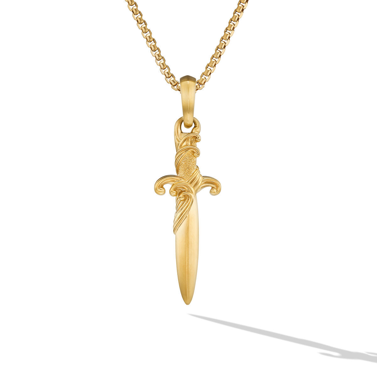 Waves Dagger Amulet in 18K Yellow Gold, 31mm - Underwoods Jewelers