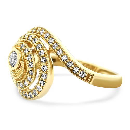 Swirl Diamond Cluster Ring - Underwoods Jewelers