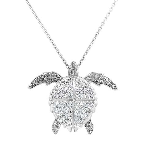 Sea Turtle Pave Diamond Pendant - Underwoods Jewelers