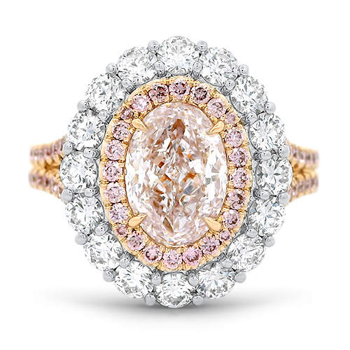 Pink Diamond Double Halo Ring - Underwoods Jewelers