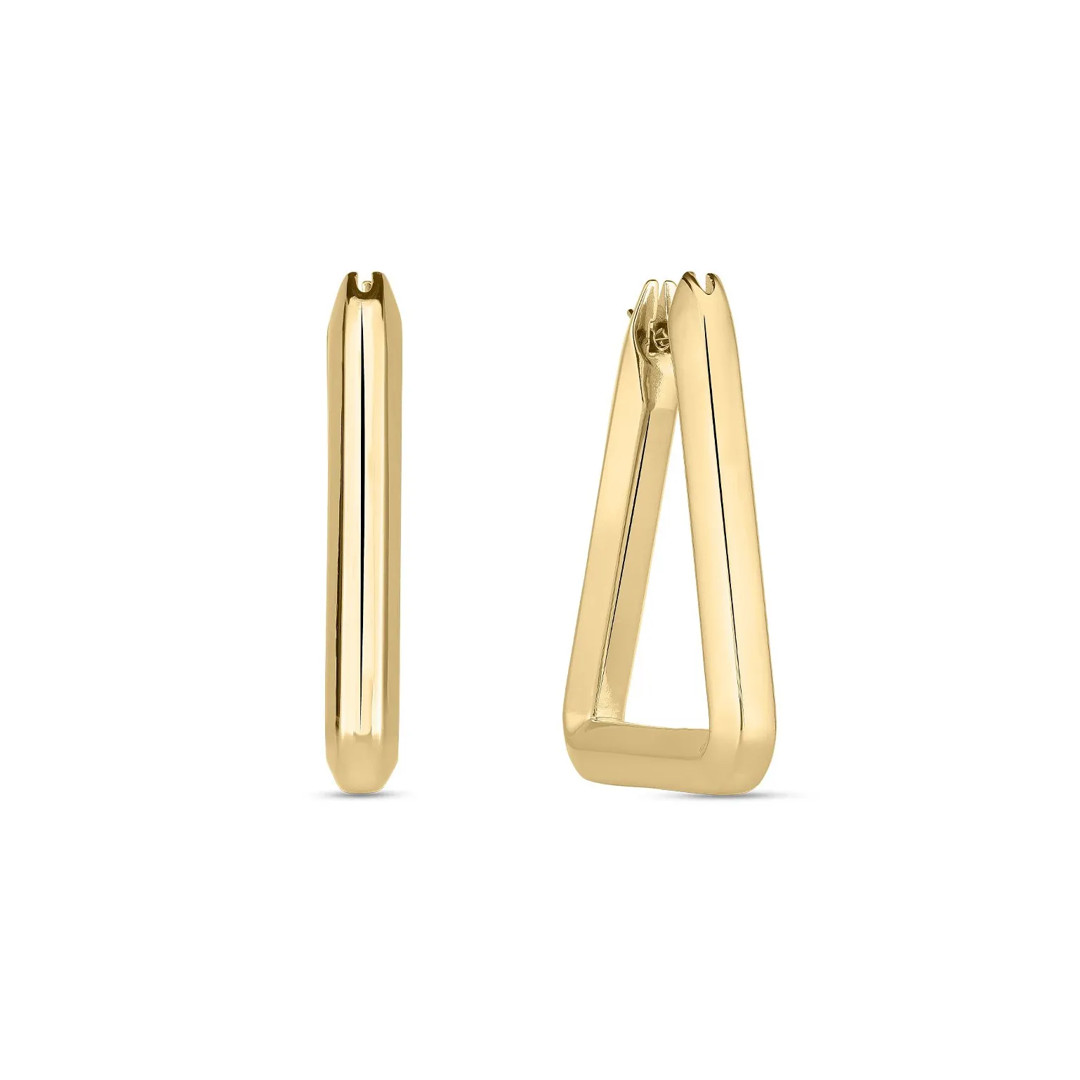 Gold Triangle Hoop Earrings - Underwoods Jewelers