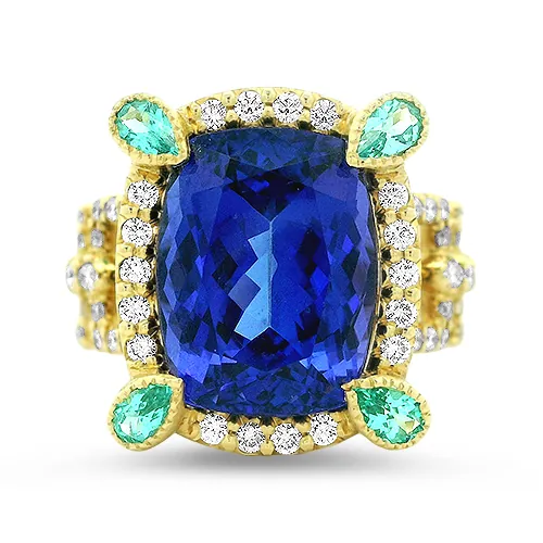 Tanzanite & Paraiba Buff Ring - Underwoods Jewelers
