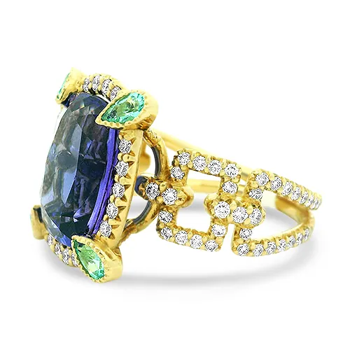 Tanzanite & Paraiba Buff Ring - Underwoods Jewelers