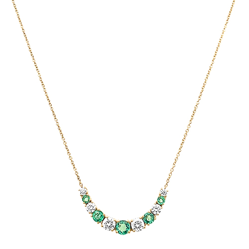 Emerald & Diamond Smile Necklace - Underwoods Jewelers