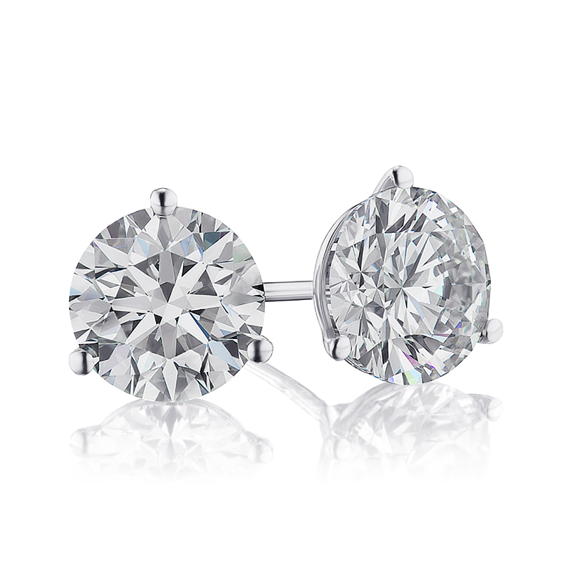 3.46ctw Ideal Cut Diamond Studs - Underwoods Jewelers
