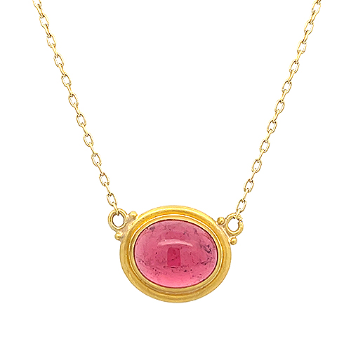 Lika Behar Collection "Sloane" Oval Pink Tourmaline Necklace ...