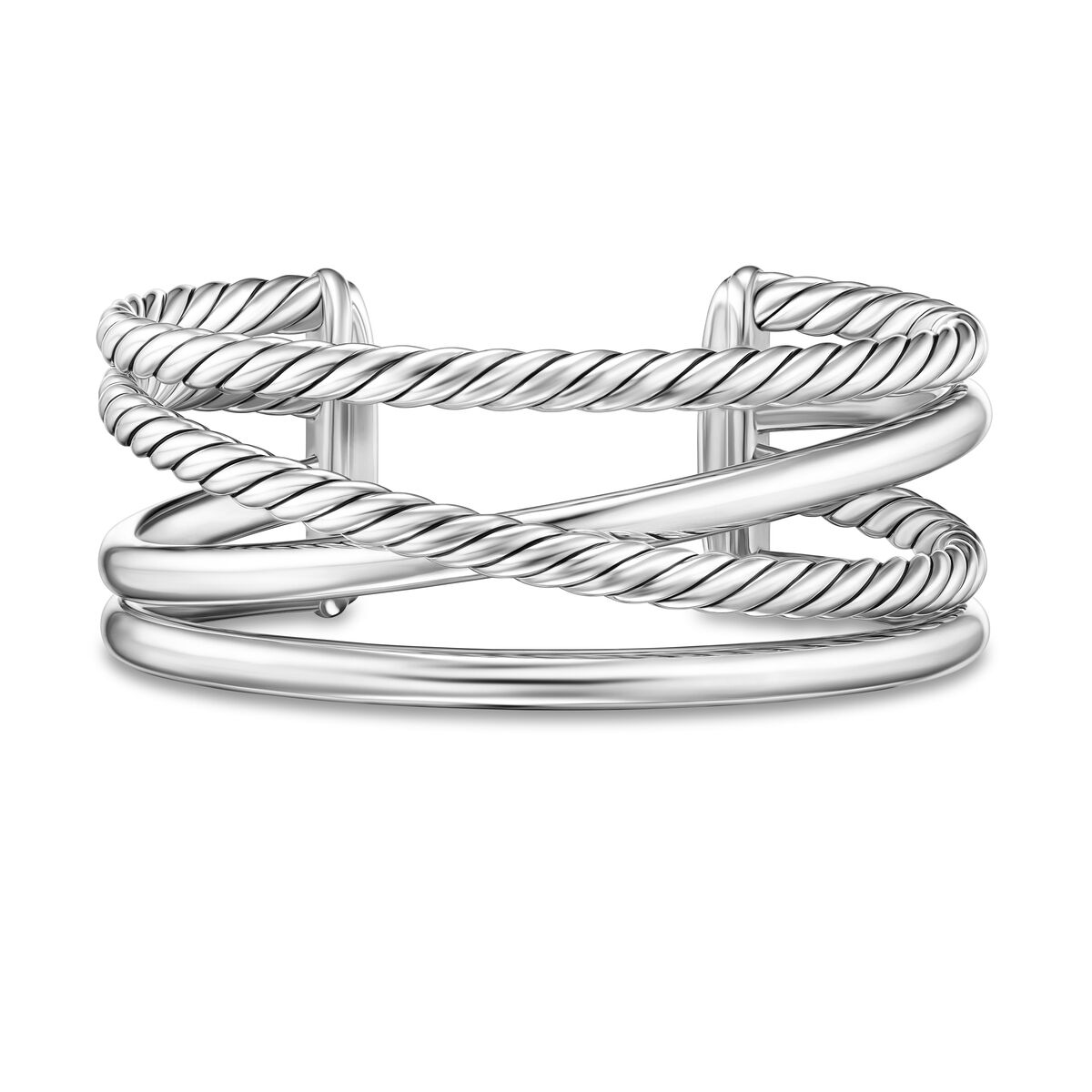 Bold Crossover Multi Row Cuff Bracelet in Sterling Silver - Underwoods ...